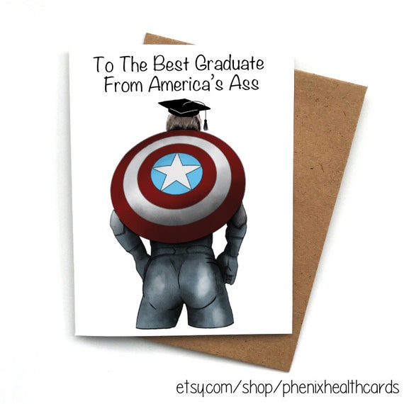 Greeting Card Captain America Graduation: You Graduated - Etsy