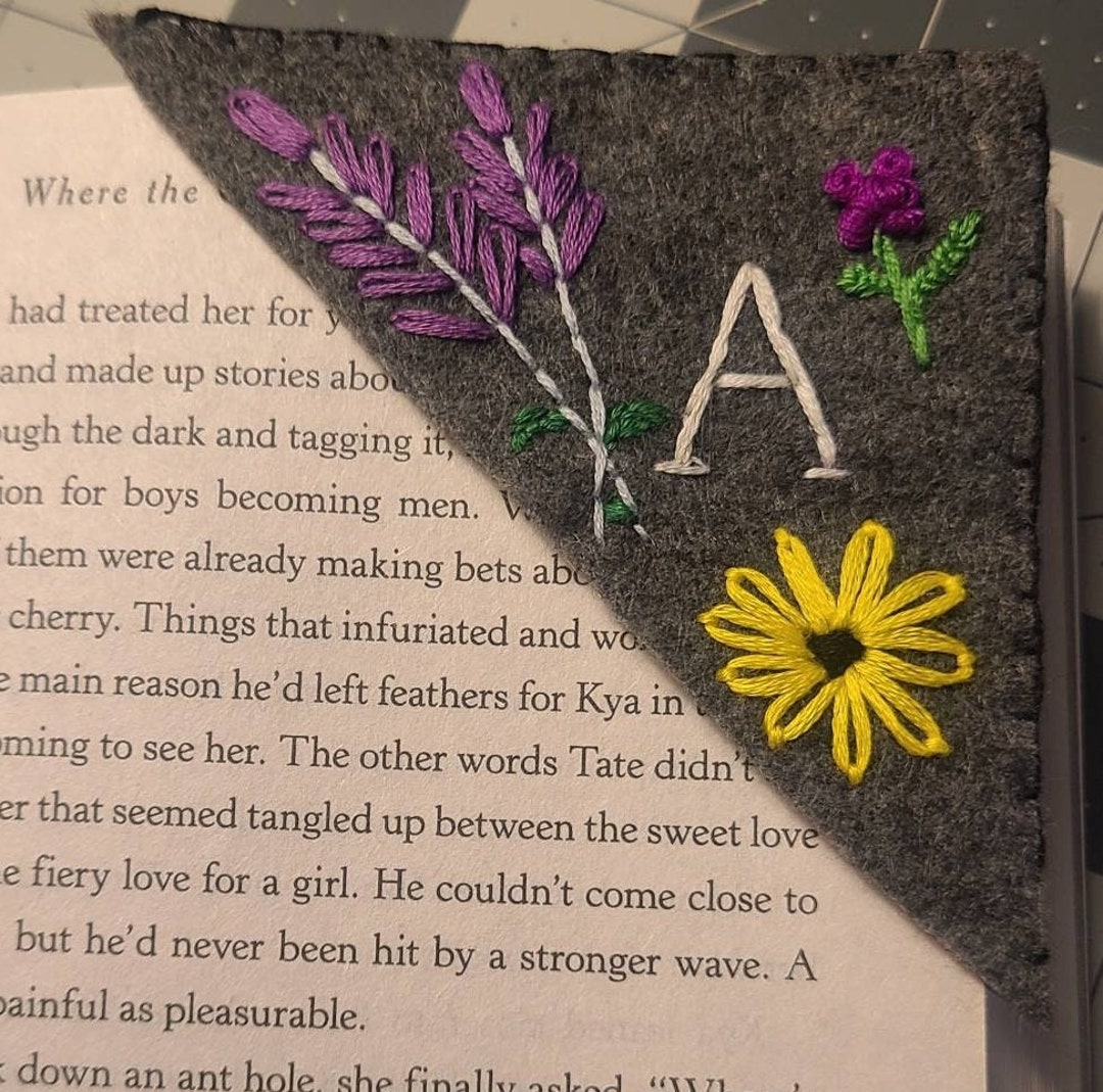 Monogrammed Corner Bookmark - Etsy