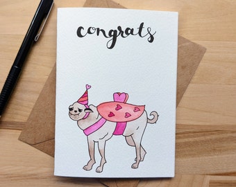 Pug Graduation Card - Etsy