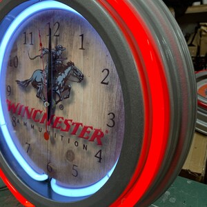Winchester, Firearms, Garage 16 Inch Double Neon Clock or Custom With ...