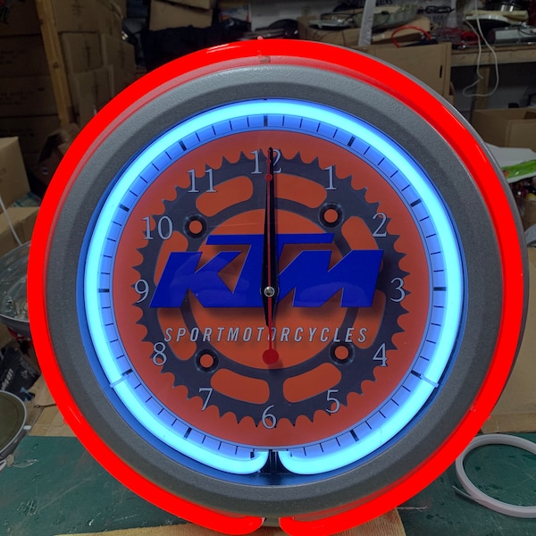Neon Garage Clock - Etsy