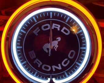 Double Neon Ford Clock - Etsy