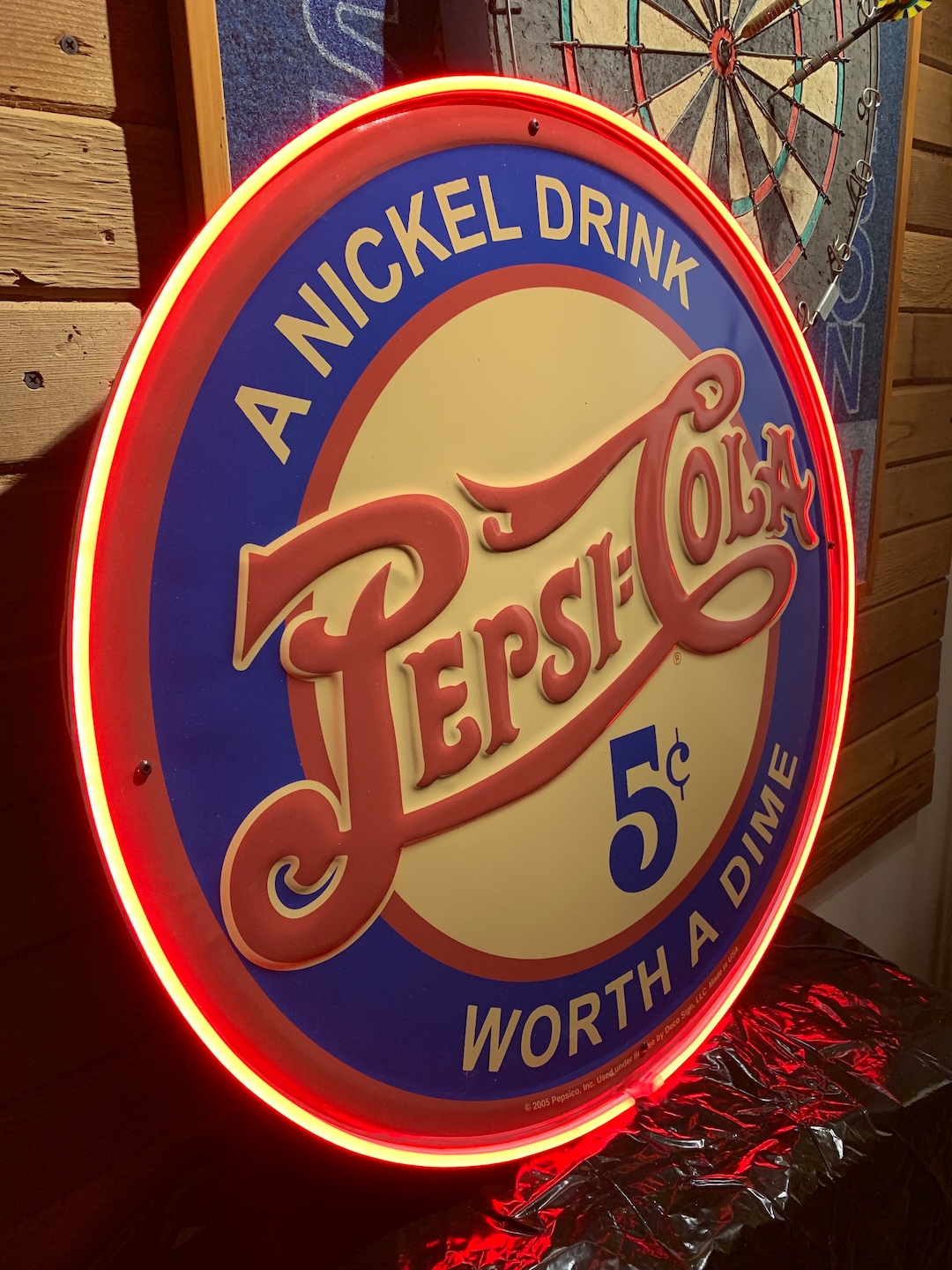 Pepsi Cola, 25 Huge Made in the USA Metal Sign. Comes With a Neon Sign ...