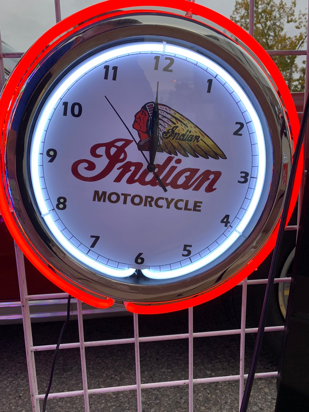 Indian Motorcycle 16 Inch Double Neon Clock or Custom With Your Art ...