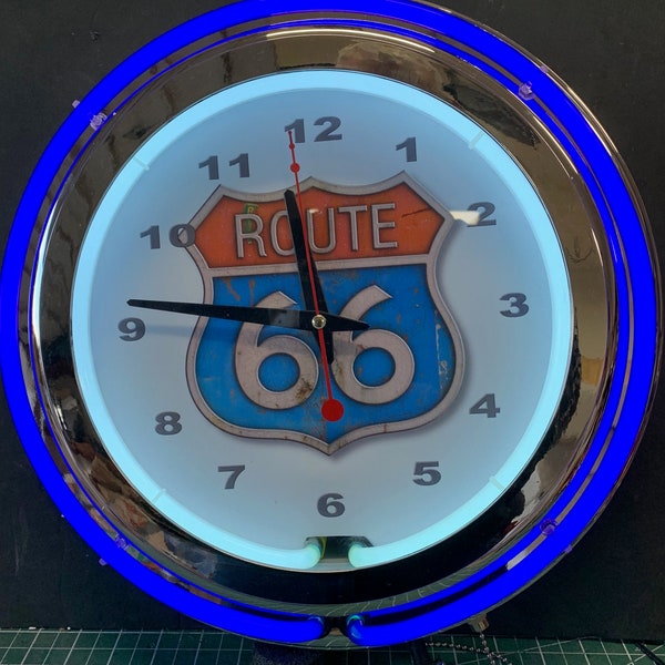 Route 66 Neon Clock - Etsy
