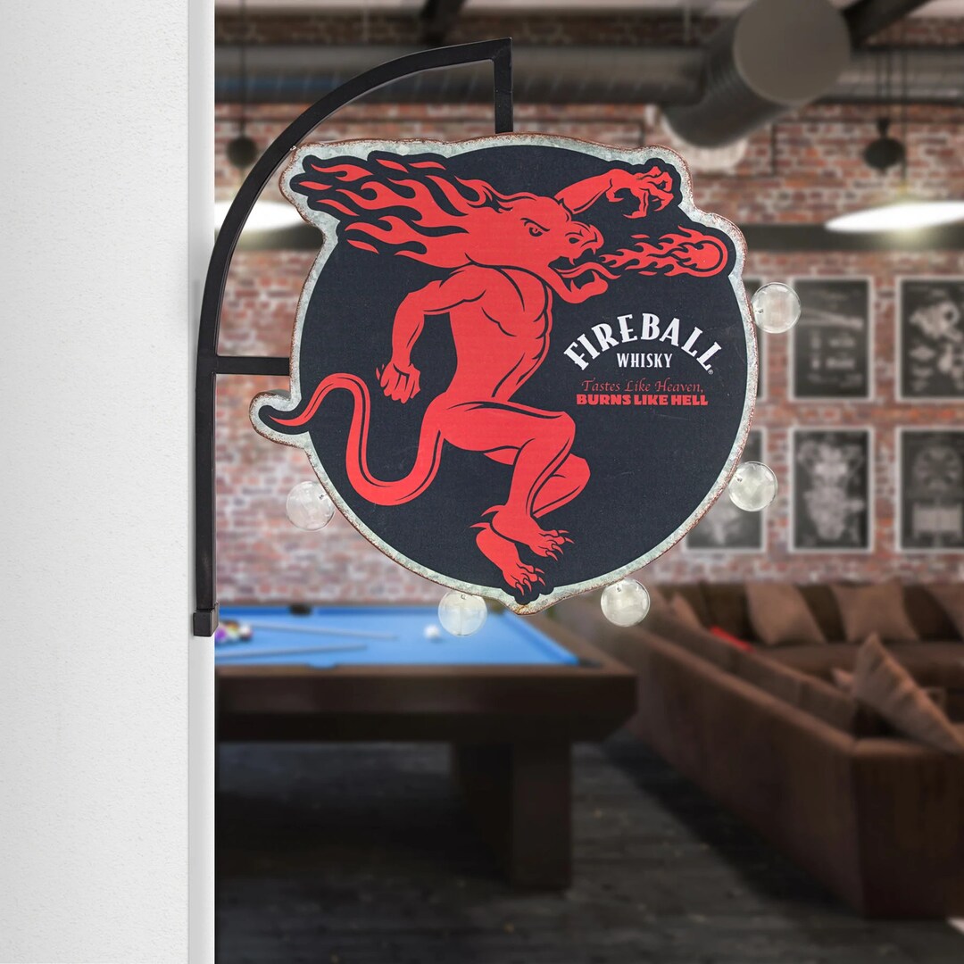 Fireball Round Metal Double Sided LED Neon Wall Sign Christmas - Etsy