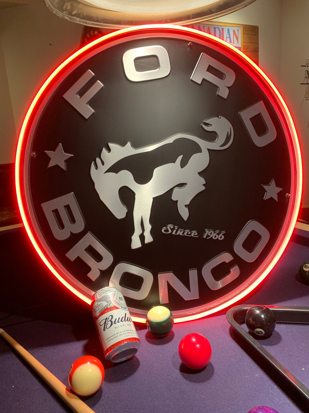Ford Bronco 25 Huge Made in the USA Metal Sign. Comes With a Neon Sign ...