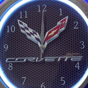 Corvette C7 Garage 16 Inch Double Neon Clock or Custom With - Etsy