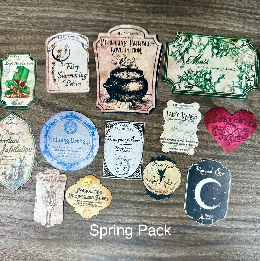 13 Spring Themed Potion Labels Printed on Sticker Paper and Cut Out - Etsy