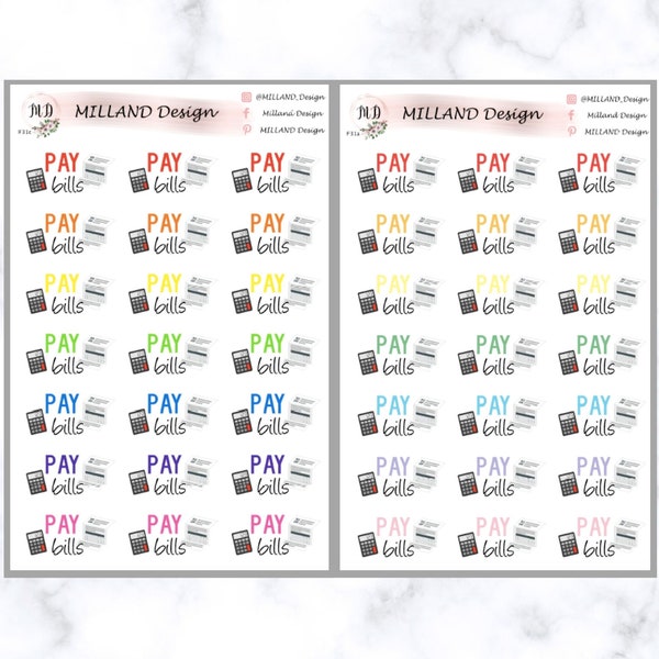 Bill Pay Stickers - Etsy