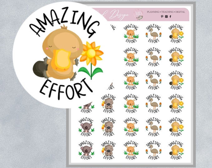 Australian Animals Teaching Merit Reward Stickers - Etsy