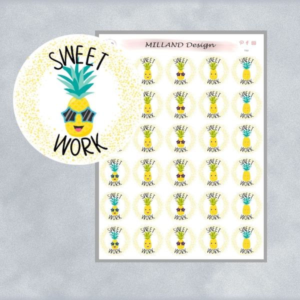 Pineapple Sticker - Etsy