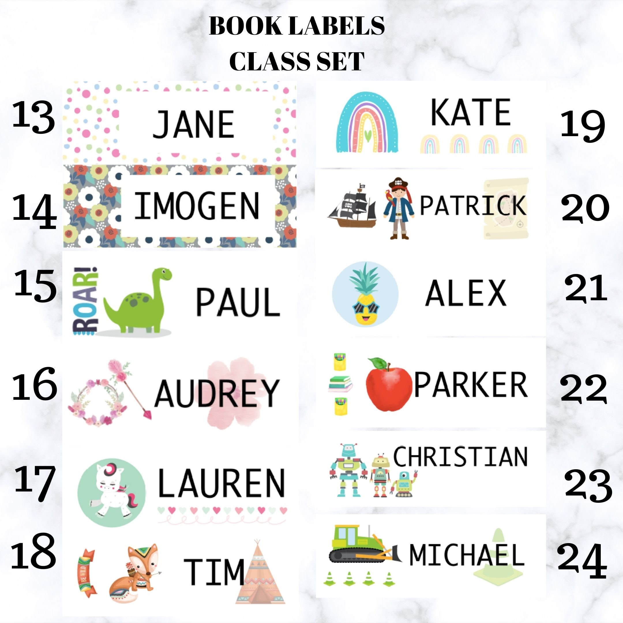 Class Set Sticker Labels for the Classroom | Etsy Australia