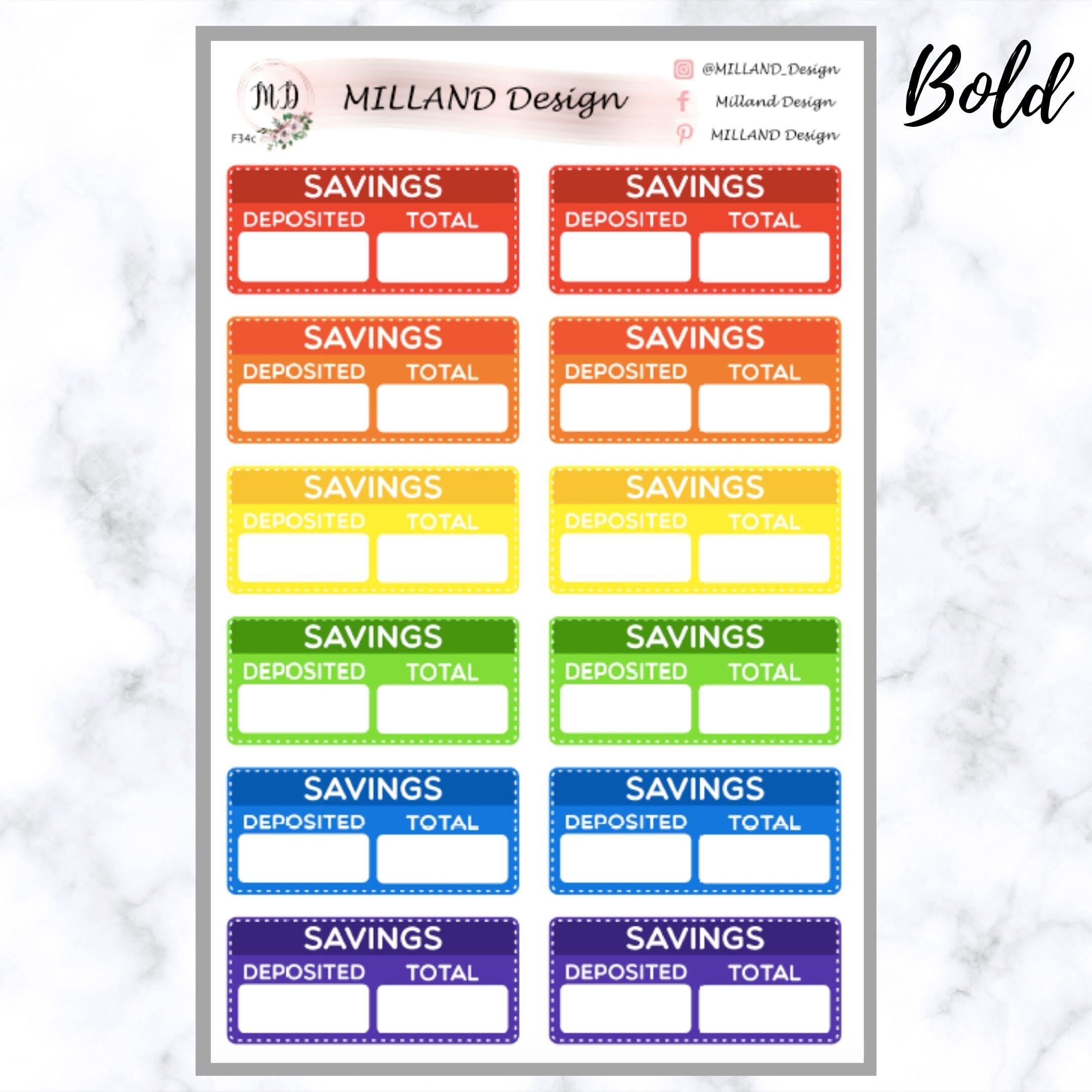 Savings Tracker Functional Sticker for Planner - Etsy Australia