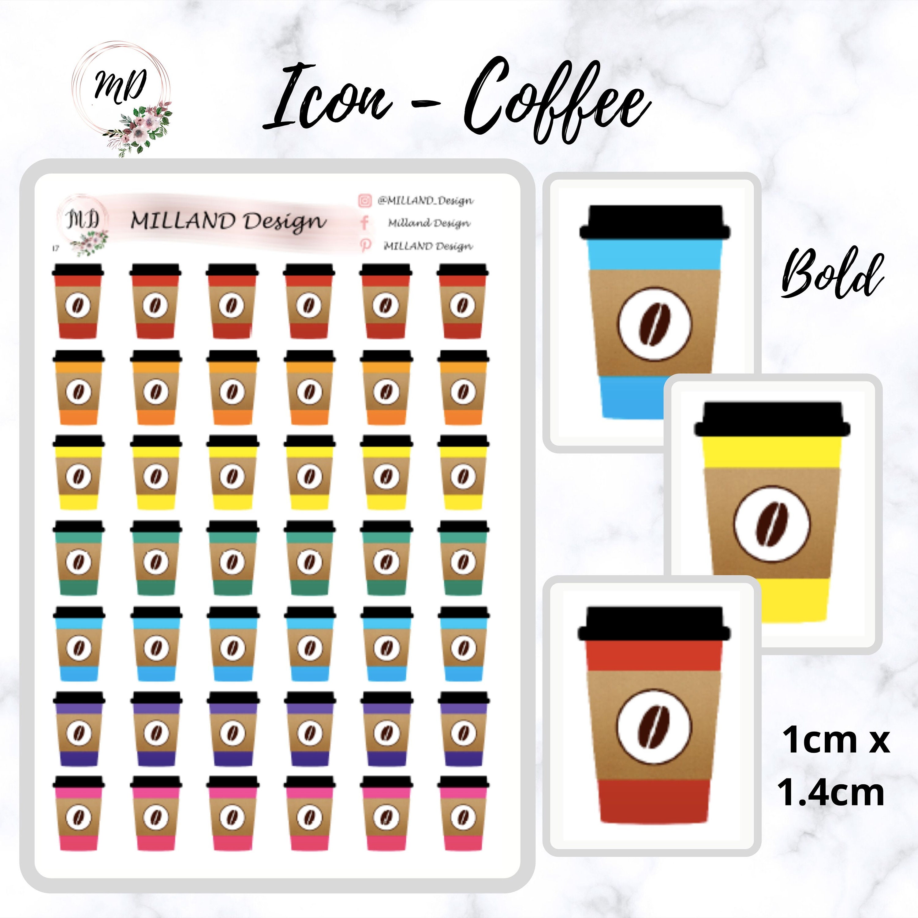 Coffee Cup takeaway coffee and coffee date icon sticker for - Etsy.de