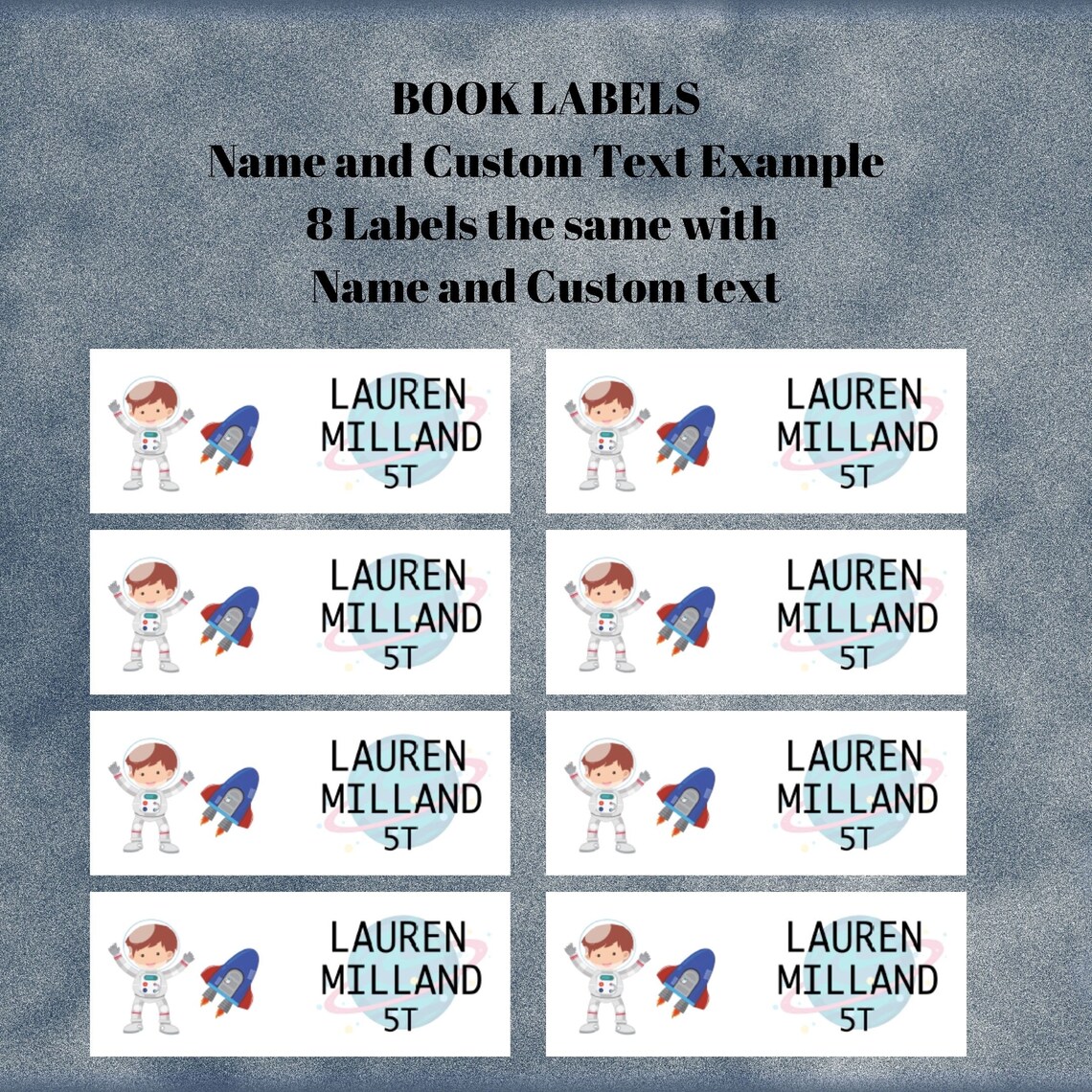 School Book Labels Name and Custom Text BL2 | Etsy