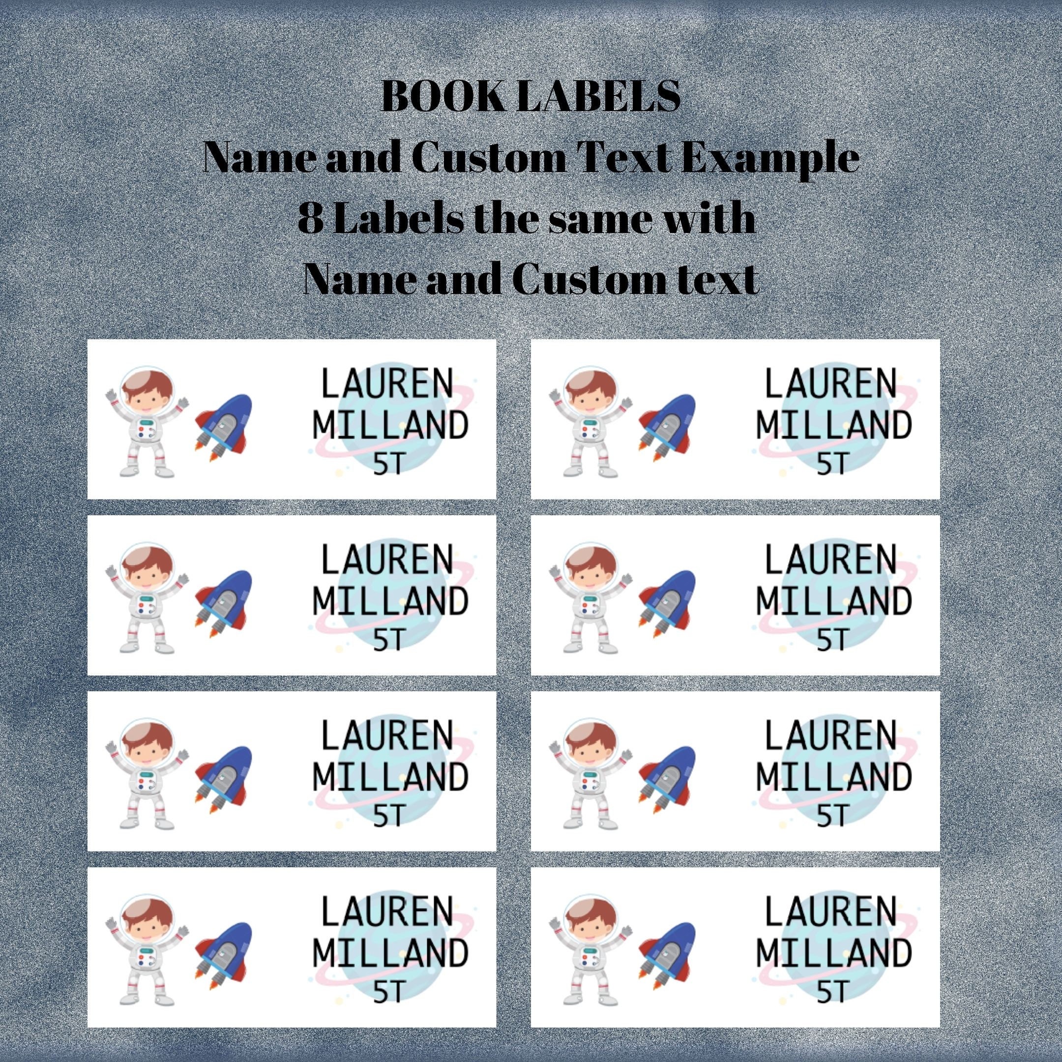 School Book Labels Name and Custom Text BL2 | Etsy