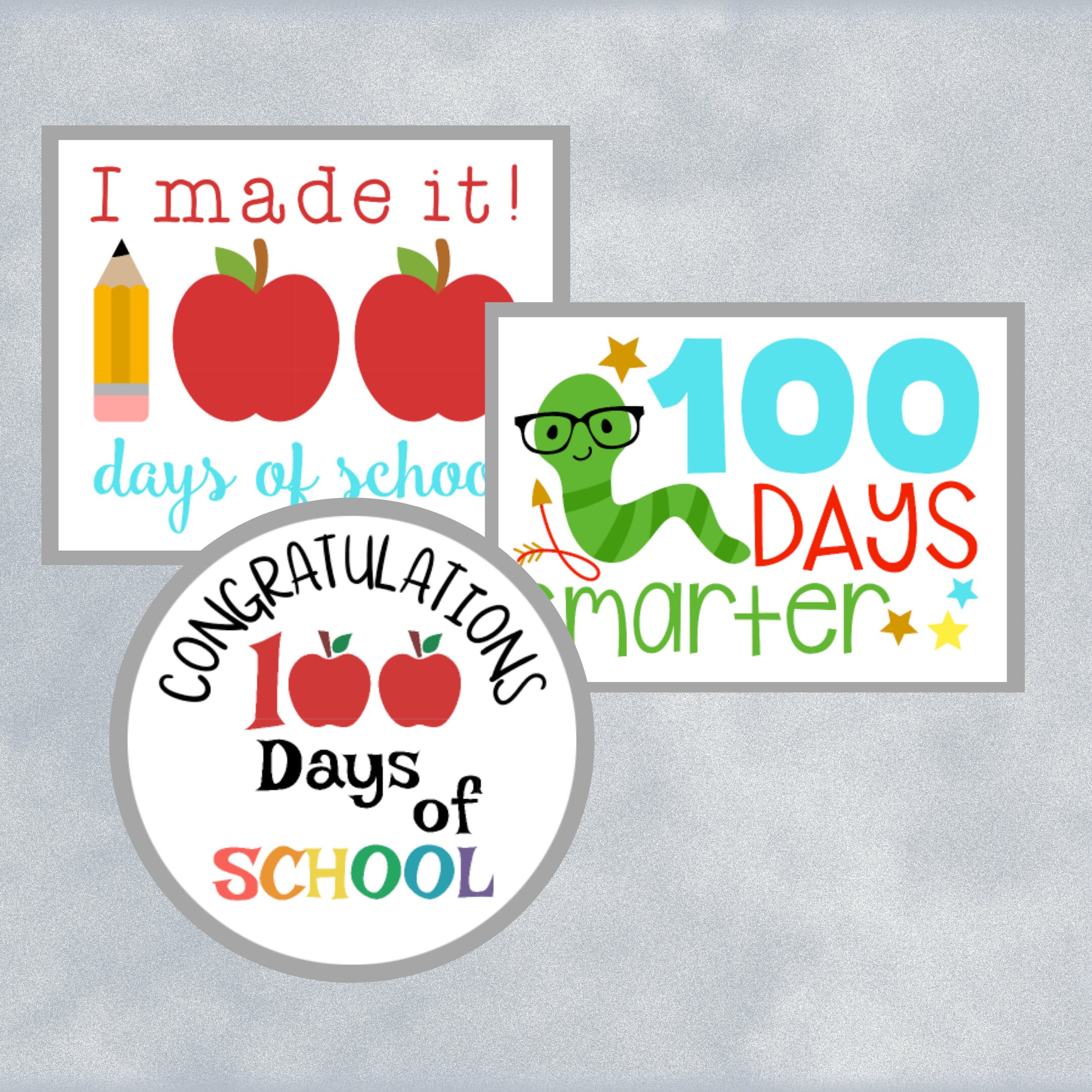 100 Days of Learning Sticker for Kindergarten First Year of - Etsy