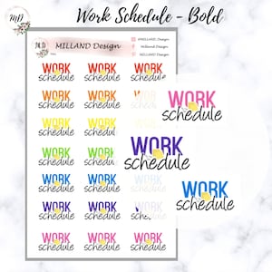 Work Schedule Functional Sticker for Planner in Pastel and - Etsy
