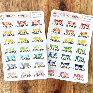 Work Schedule Functional Sticker for Planner in Pastel and - Etsy