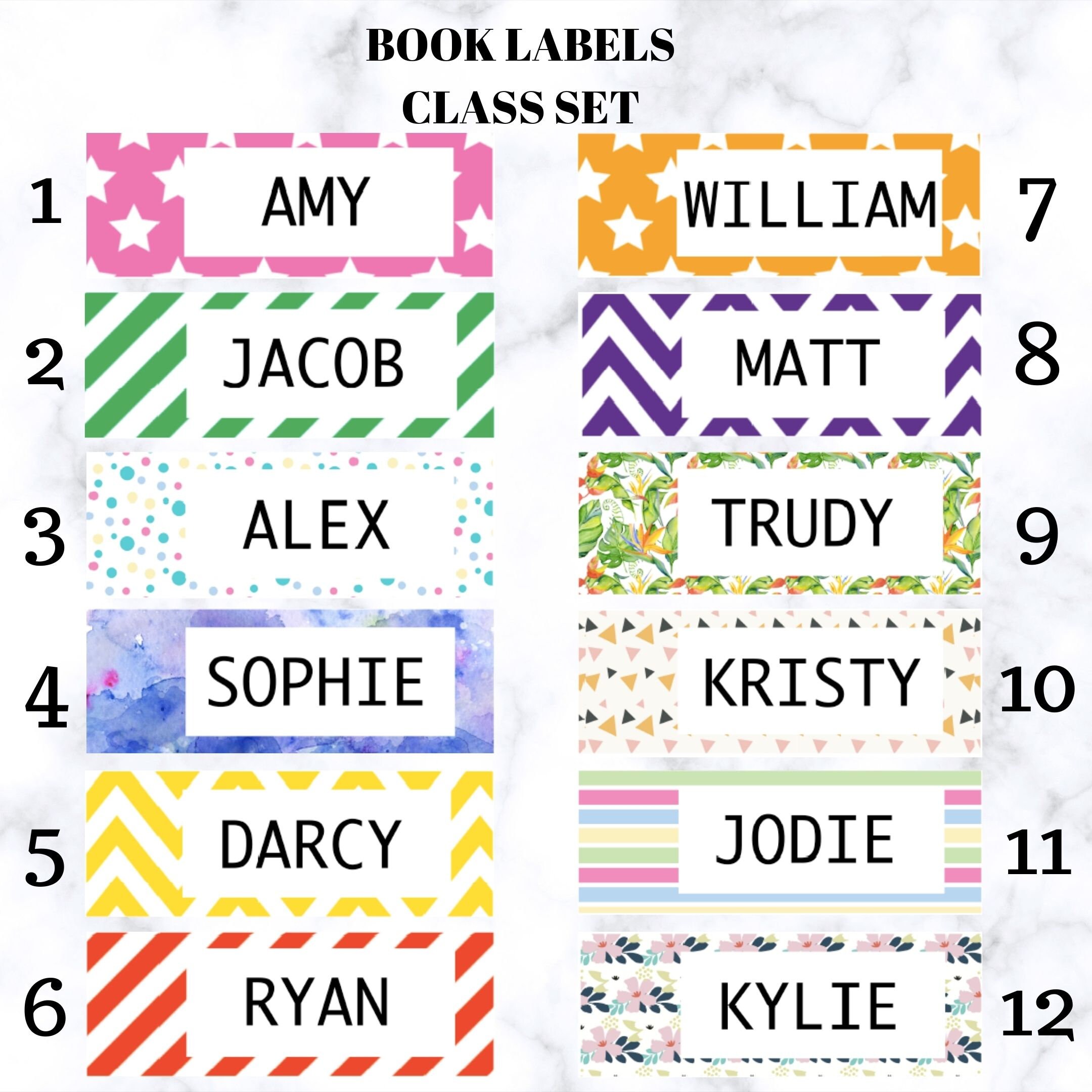 Class Set Sticker Labels for the Classroom | Etsy Australia