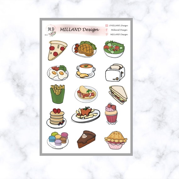 Food and meal decorative Sticker for planner Meal Sticker | Etsy