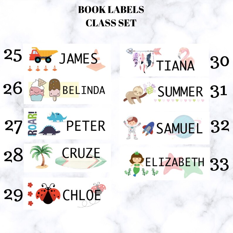 Class Set Sticker Labels for the Classroom | Etsy Australia