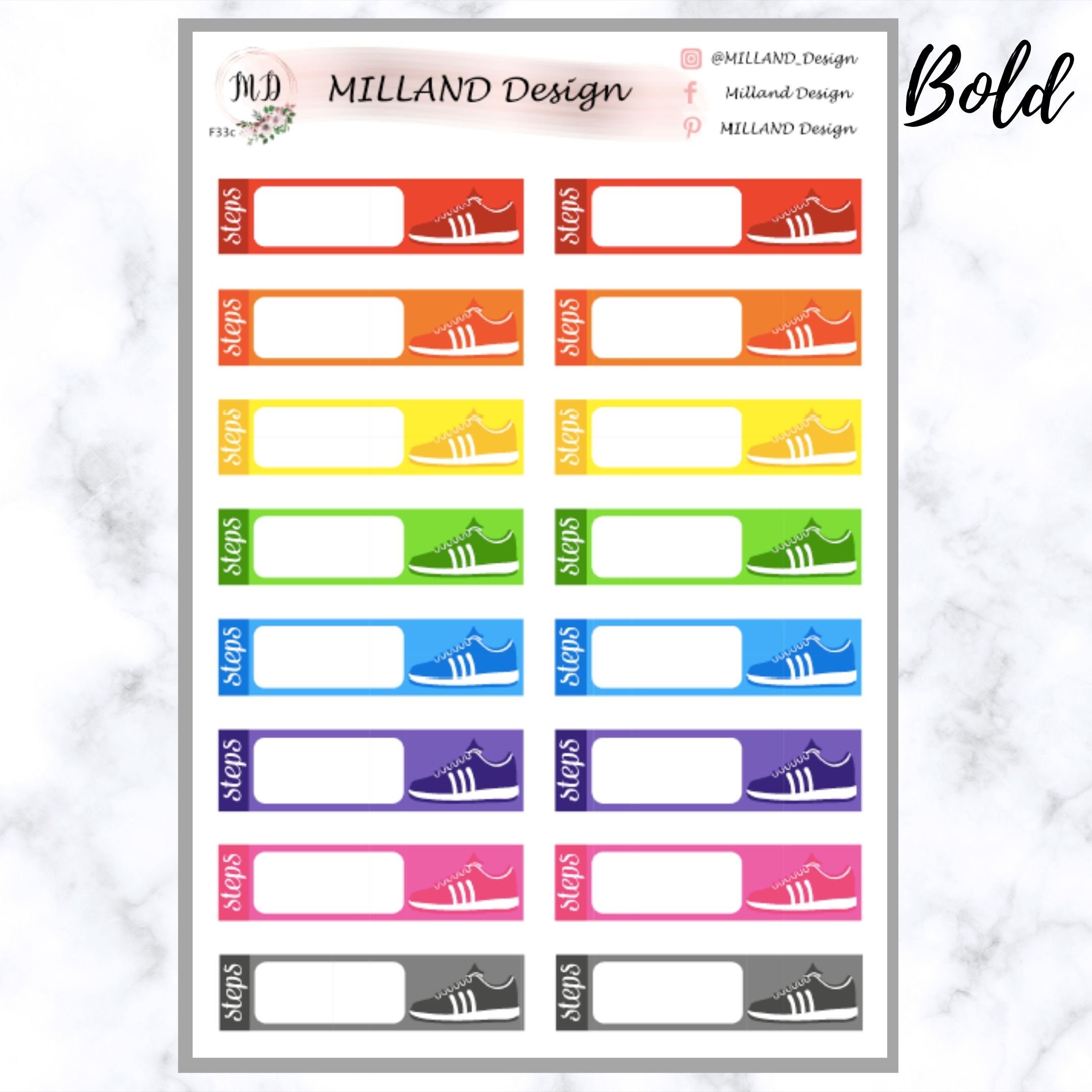 Daily Steps Functional Sticker for Planner - Etsy