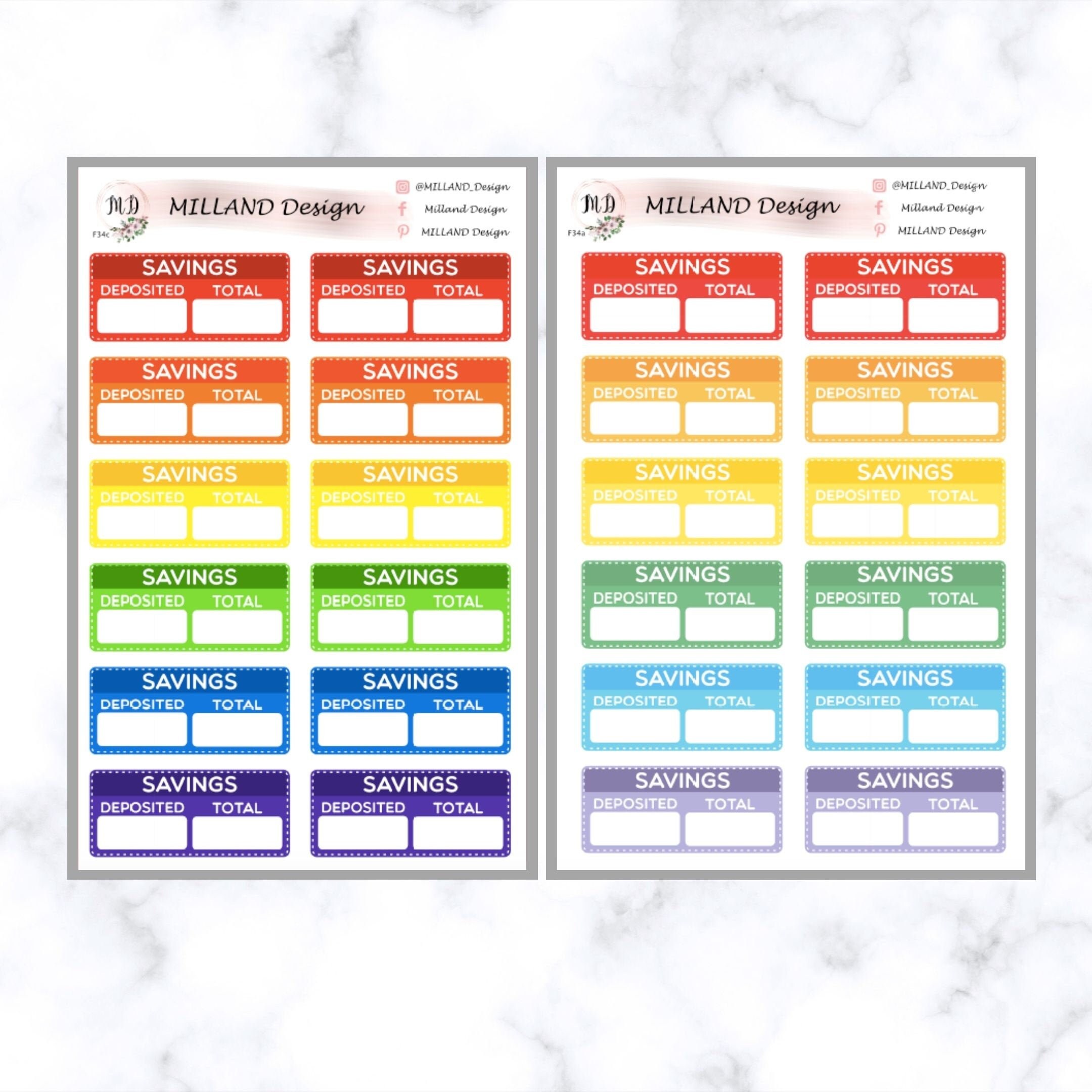 Savings Tracker Functional Sticker for Planner - Etsy Australia