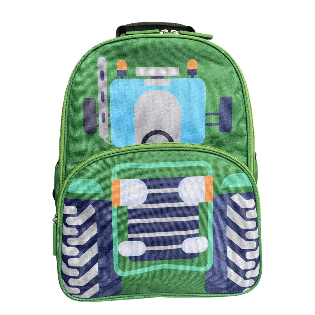 Green Tractor, Kids Backpack - Etsy