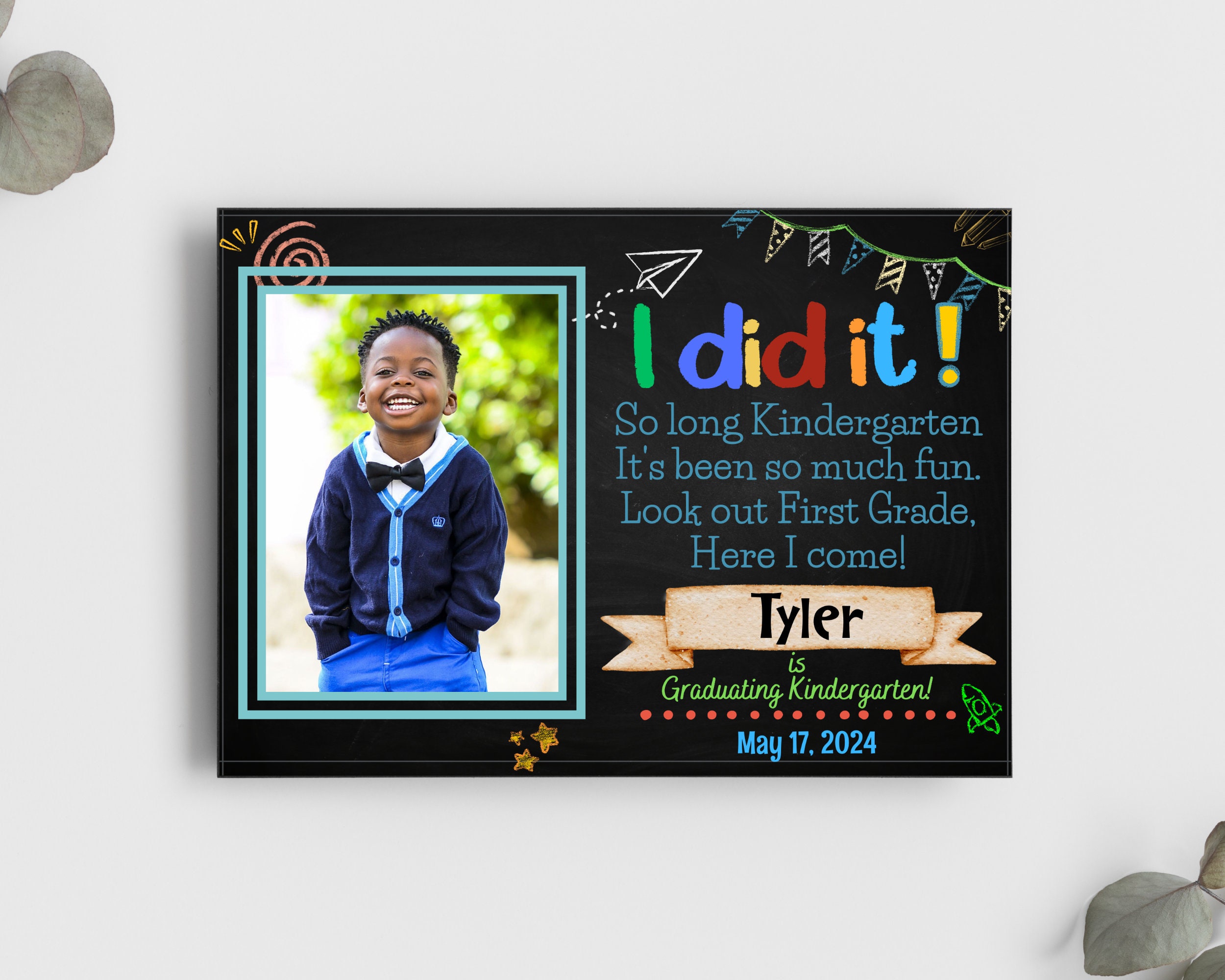 Kindergarten Graduation Invite, Kinder Graduation Announcement Template ...