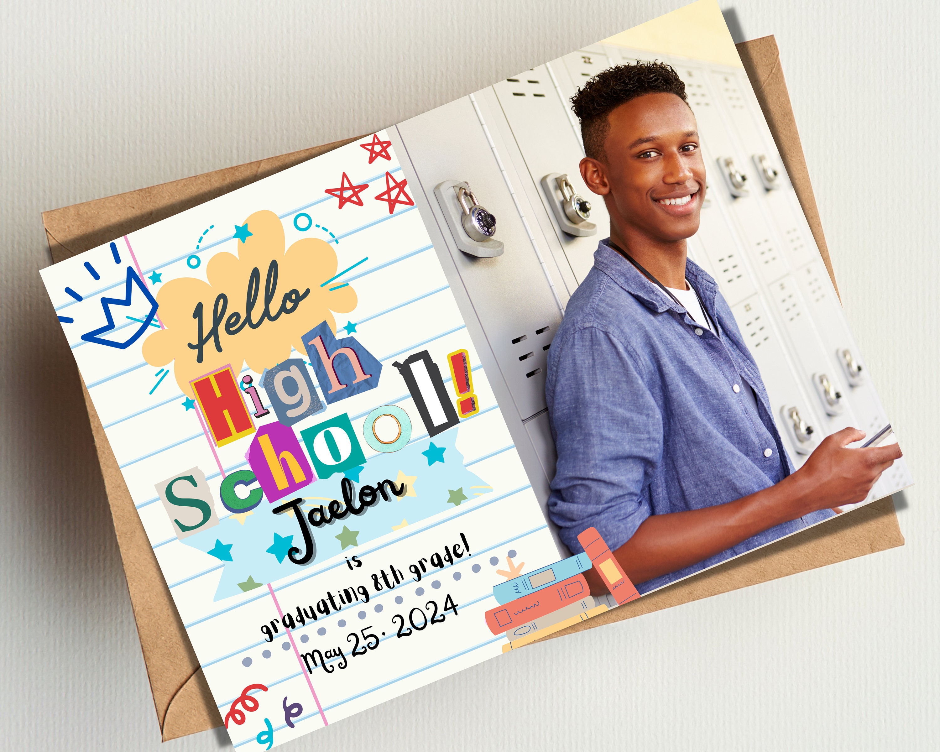 Middle School Graduation Invite, 8th Grade Graduation Announcement ...