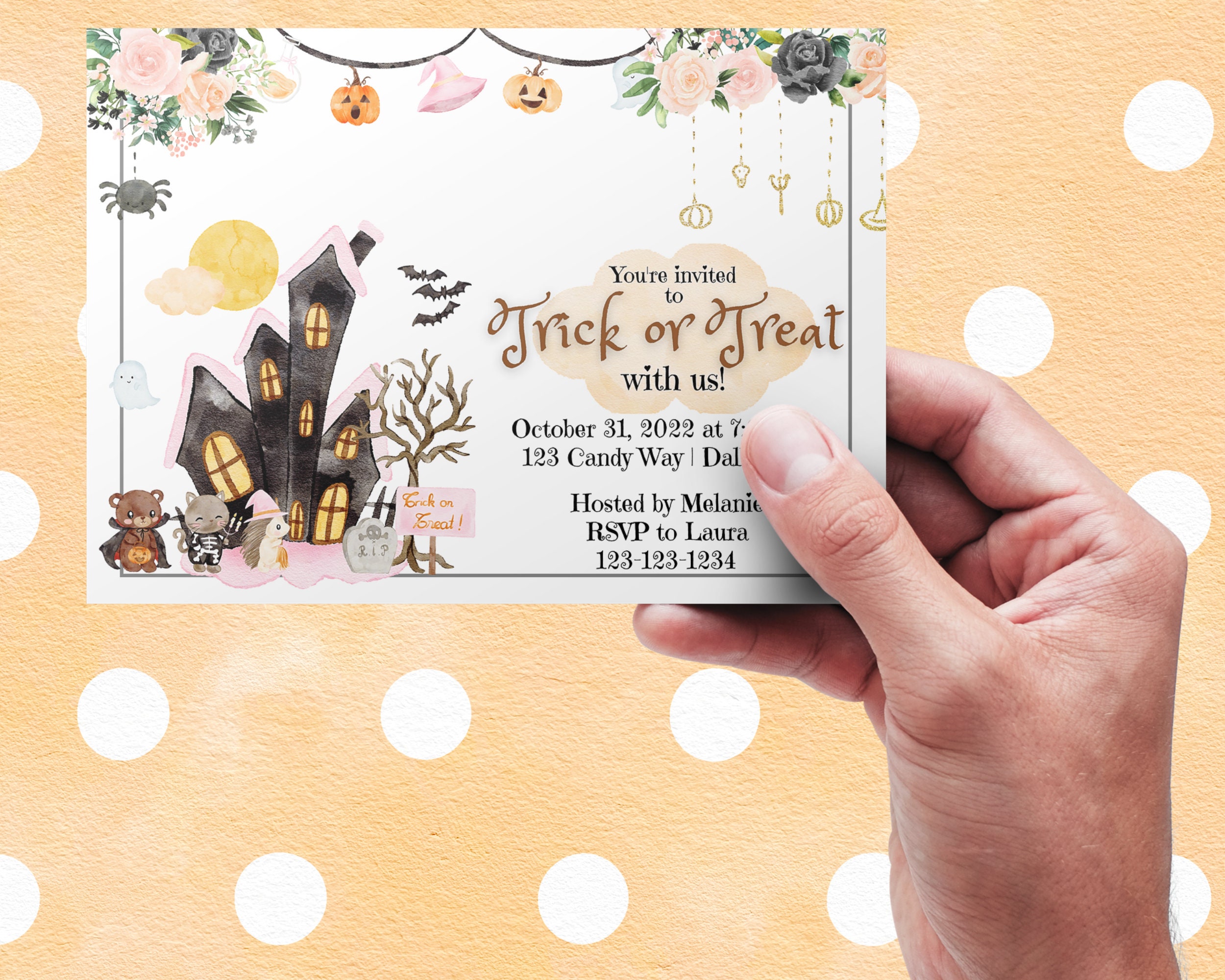 Trick or Treat Halloween Invitation Trick or Treat Printable Invitation ...