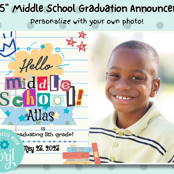 Graduation Announcement 5th Grade - Etsy