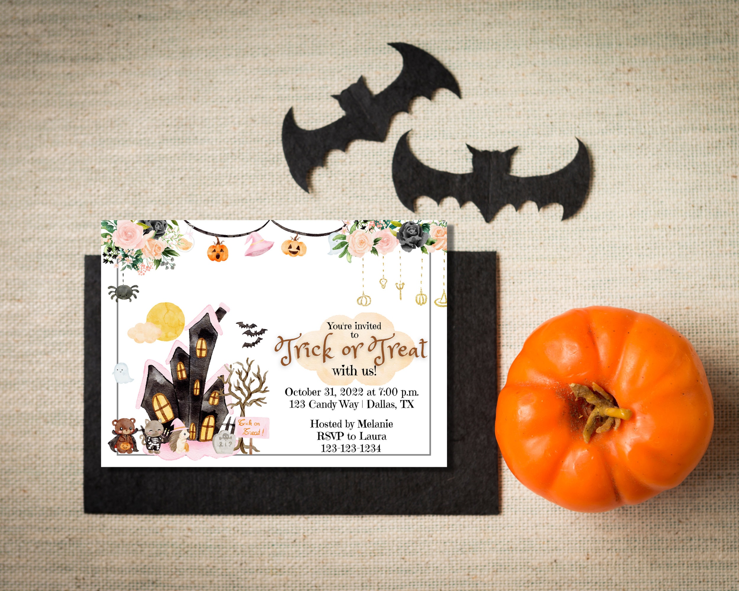 Trick or Treat Halloween Invitation Trick or Treat Printable Invitation ...