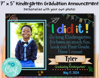 Preschool Graduation Invite, Pre-k Graduation Announcement Template ...