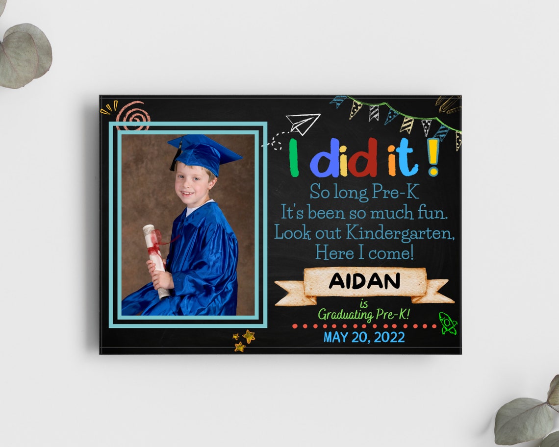 Preschool Graduation Invite, Pre-k Graduation Announcement Template ...
