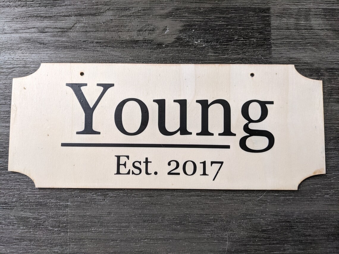 Customizable Notched Rectangle Wood Sign Wall Decor - Etsy UK
