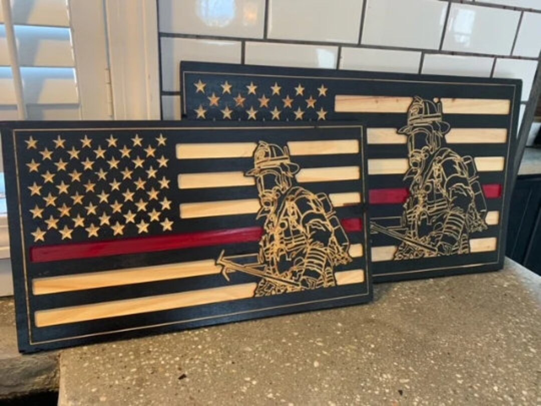 Large Firefighter Flag (20x36) - Etsy