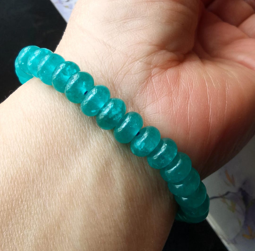 Rondelle Aqua Blue Quartz Crystal,tianhe Stone,healing Beads,stretchy ...