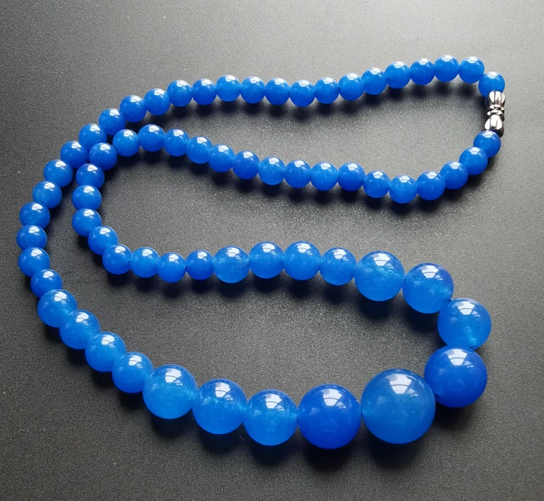 Round Jade Chunky Necklace Round Beaded Necklacegreen - Etsy