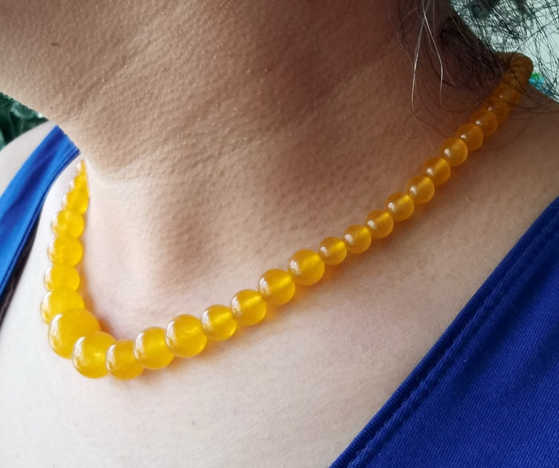 Round Jade Chunky Necklace Round Beaded Necklacegreen - Etsy