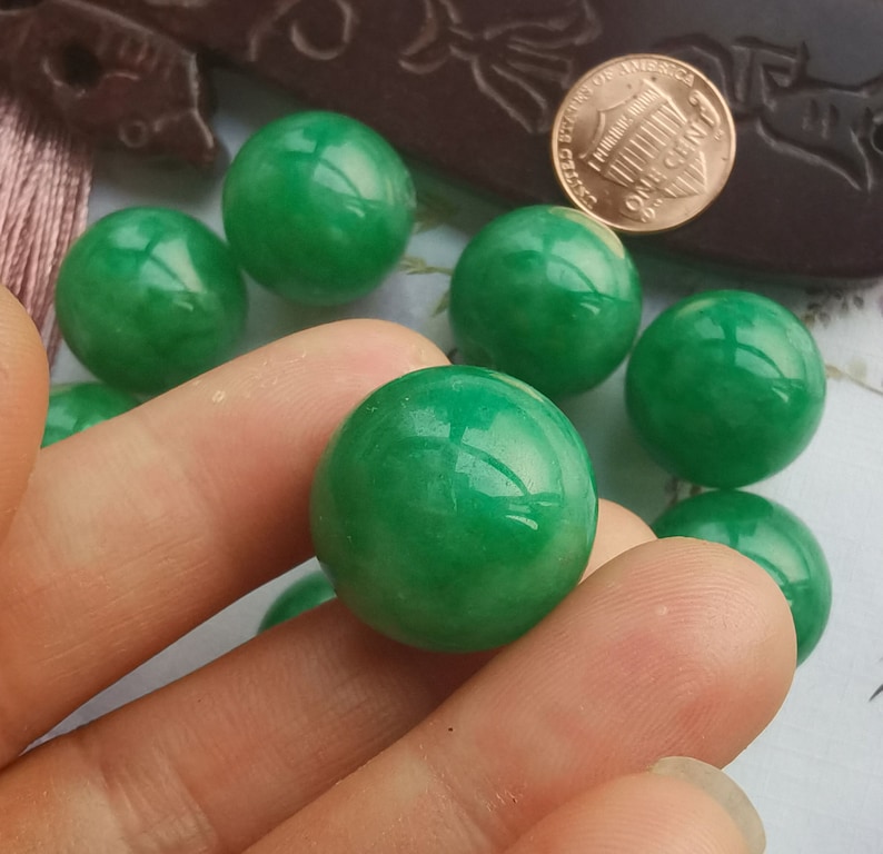 20mm Round Green Jade Beads, Jewelry Making Supply - Etsy