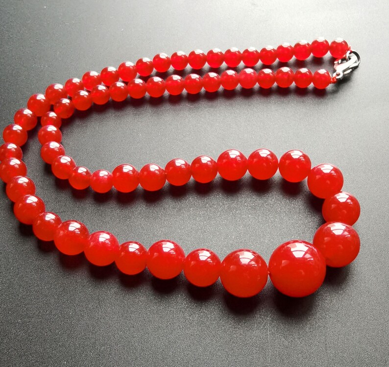 Round Jade Chunky Necklace Round Beaded Necklacegreen - Etsy