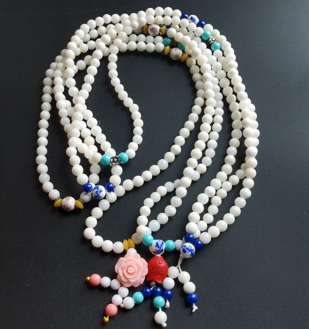 108 Beads Mala Clams,6mm Tridacna,beaded Necklace,shell, Mother of ...