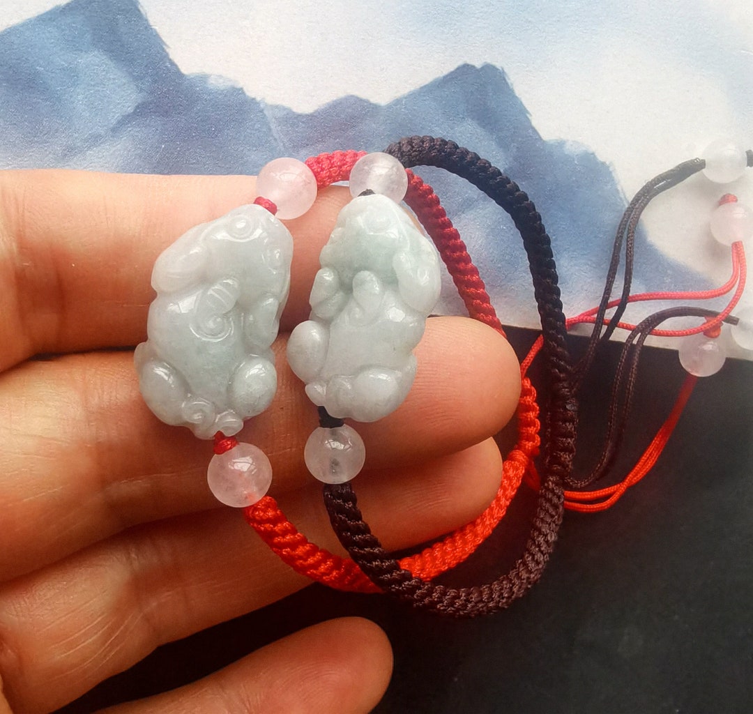 Weave Rope Pixiu Dragon Natural Burmese Jadeite Jade,stone Bracelet ...