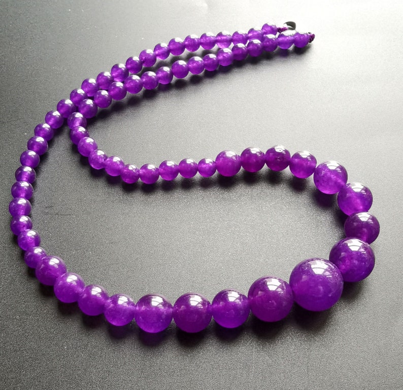 Round Jade Chunky Necklace Round Beaded Necklacegreen | Etsy