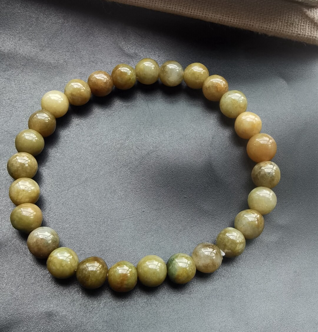 Round Natural Brown Jadeite Jade Stone Bracelet,grade A,amulet ...