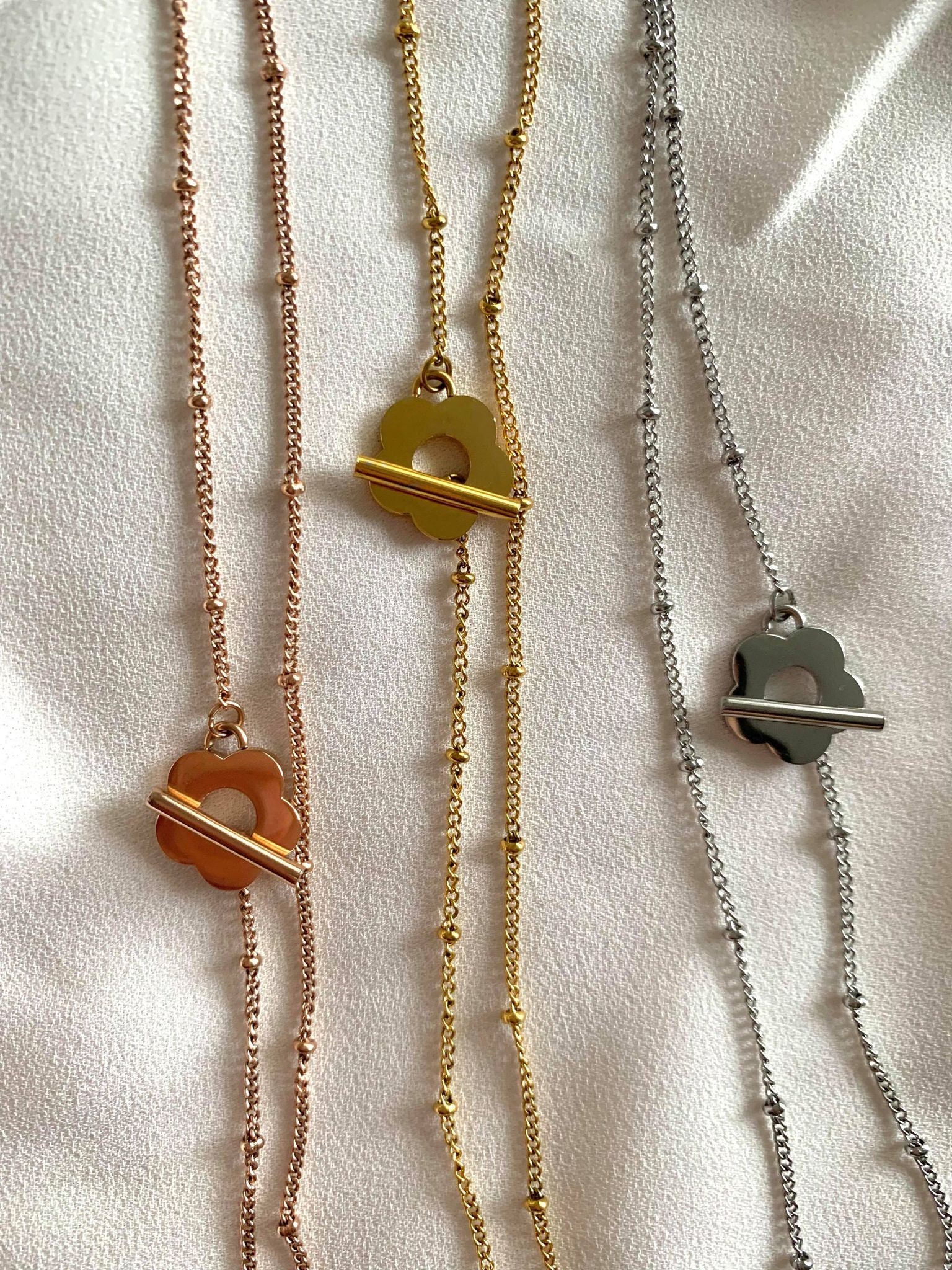 BLOOM BLOOM Necklace/ 16 Satellite Chain Necklace - Etsy