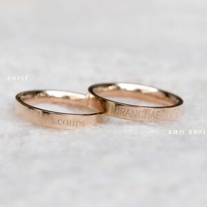SEVENTEEN RING/ Personalized Ring, Subtle Engraved Ring, OUTSIDE Only ...